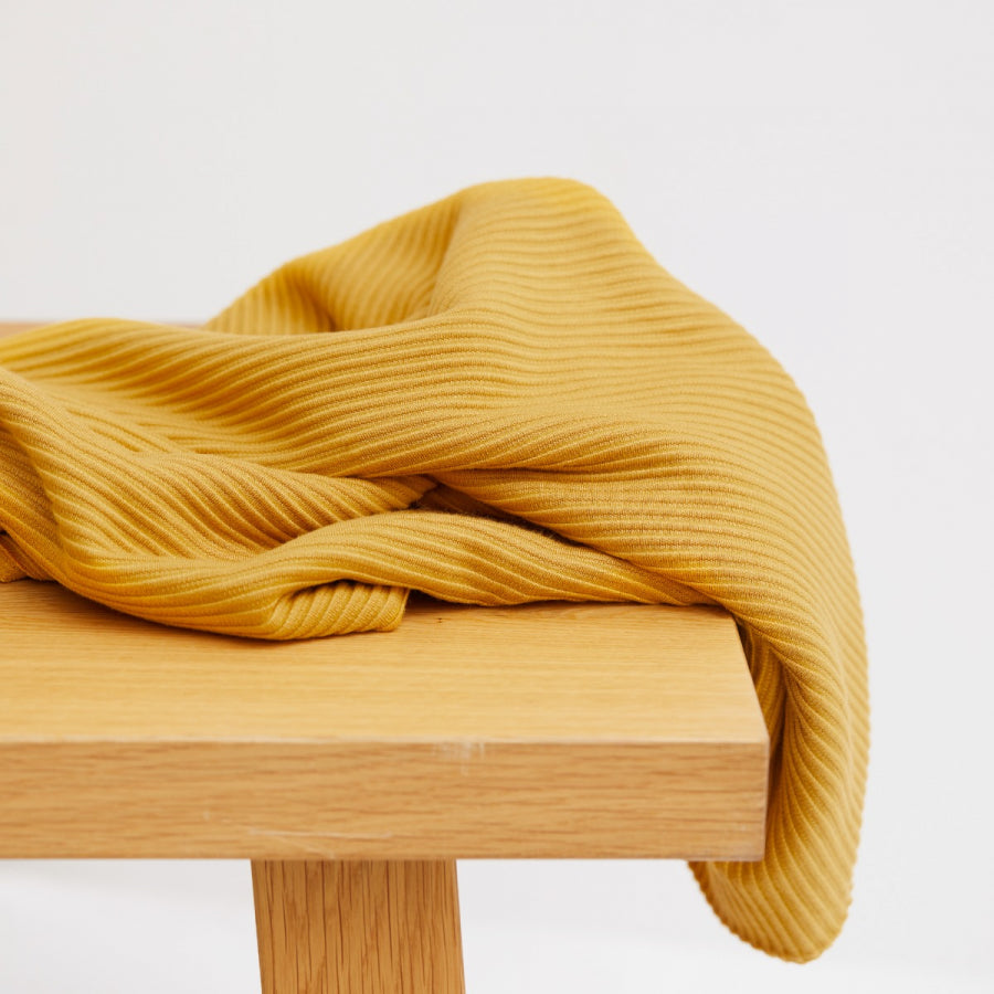 Self-Stripe Ottoman Knit Fabric - Amber - Priced per 0.5 metre – Fabric ...